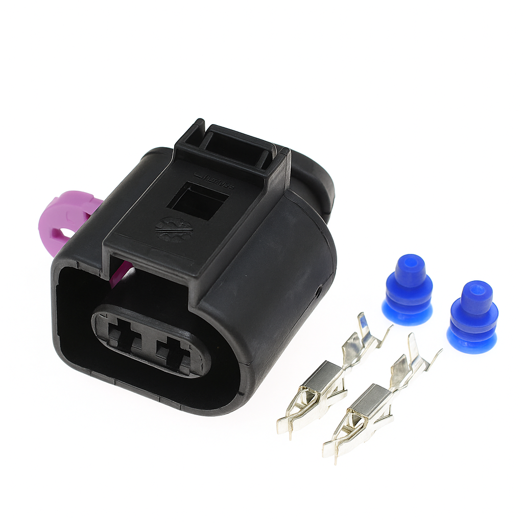 VW Audi Seat Skoda 1J0 973 722 2-Pin Female Connector Plug Harness 1J0 ...