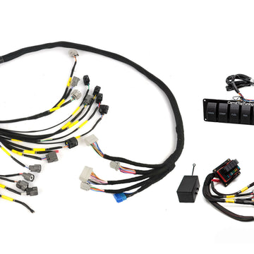 D & B-Series OBD2 Tucked Engine Harness Kit w/ Fuse Box, Switch Panel ...