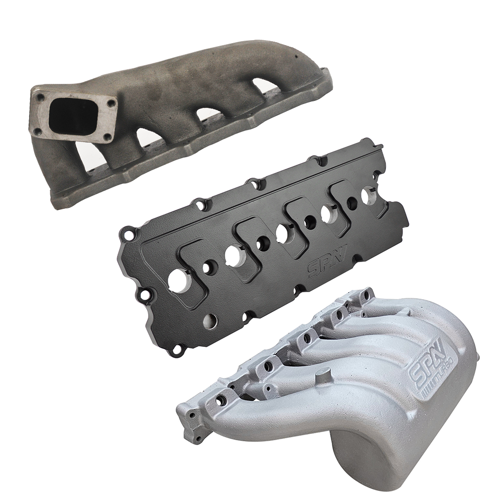 Turbo manifold, cast aluminum valve cover & intake manifold for VW 5 c ...
